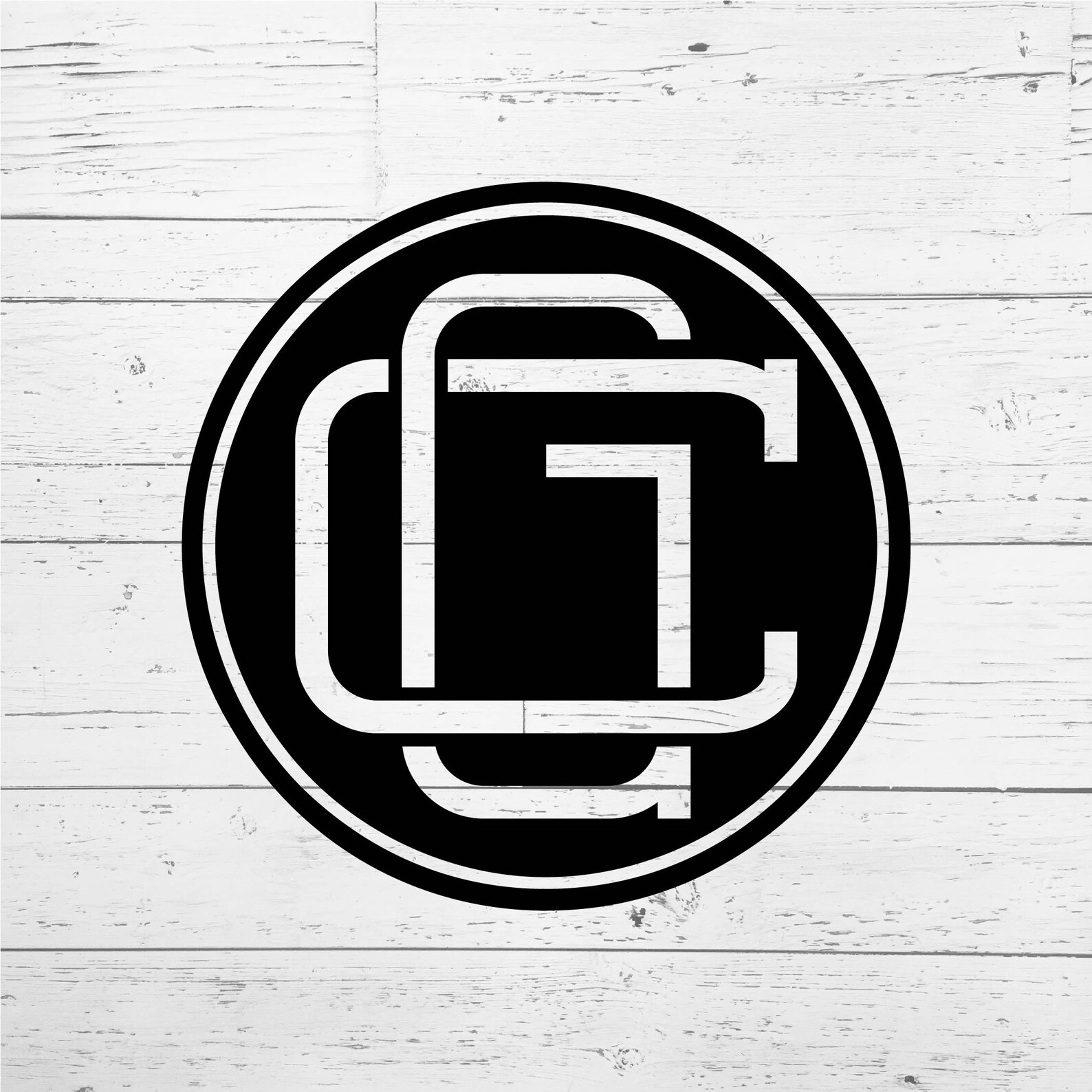 Two Letter Circle Monogram Decal Personalized Vinyl Monogram - Etsy