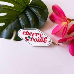 Cherry Bomb Motel Keychain - Retro Inspired Motel Keychain - Etsy