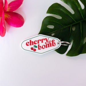Cherry Bomb Motel Keychain - Retro Inspired Motel Keychain - Etsy