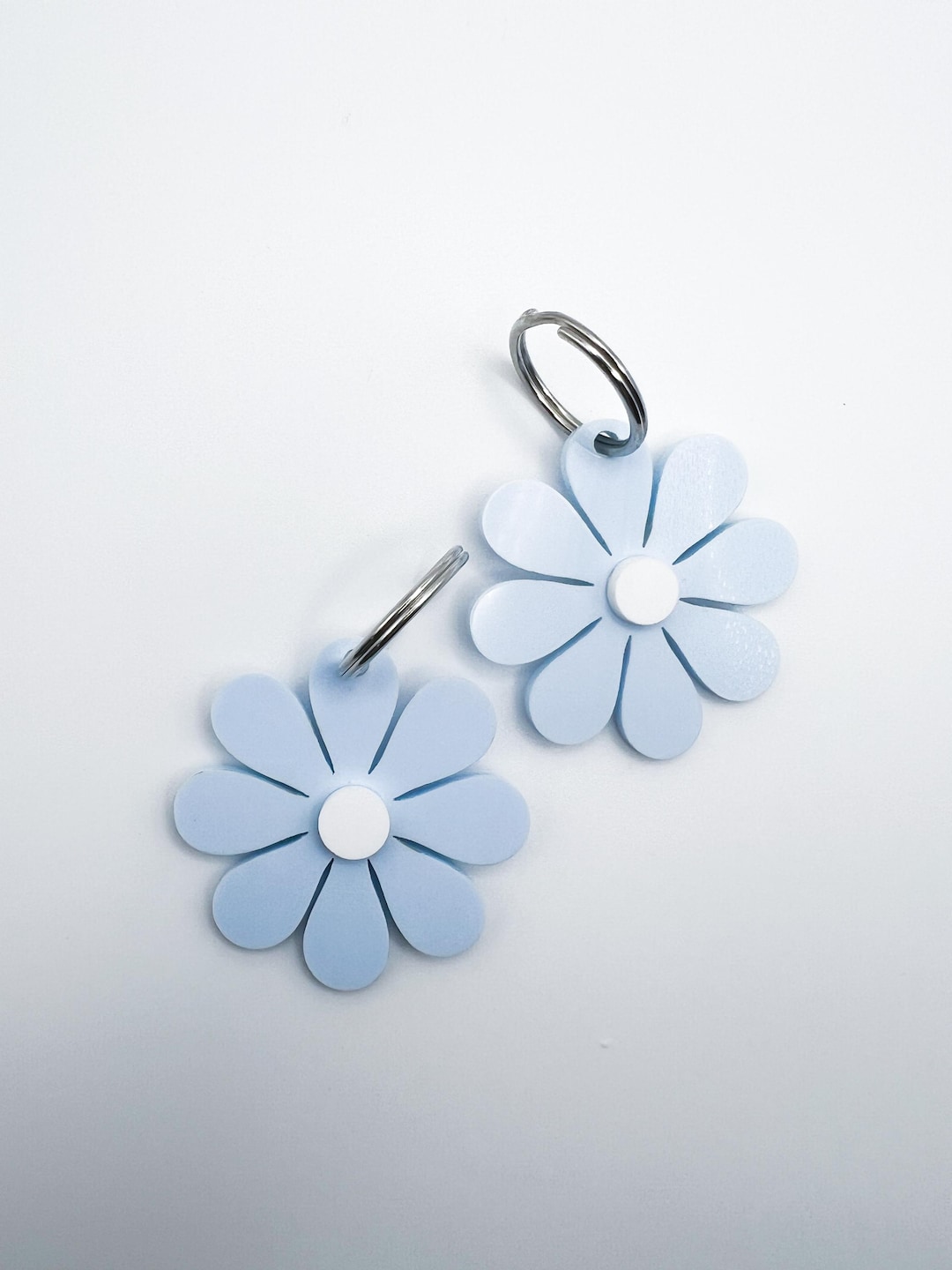 B GRADE - Pastel Blue Flower Keychain | Laser Cut Flower Shape ...
