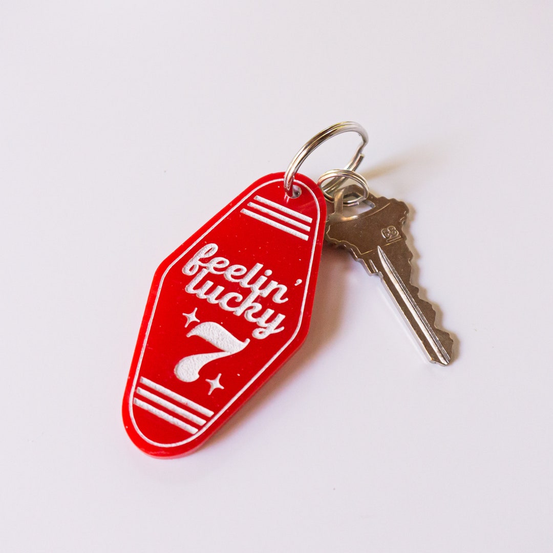 Motel Keychain Retro Inspired Motel Keychain Feeling Lucky Number 7 - Etsy