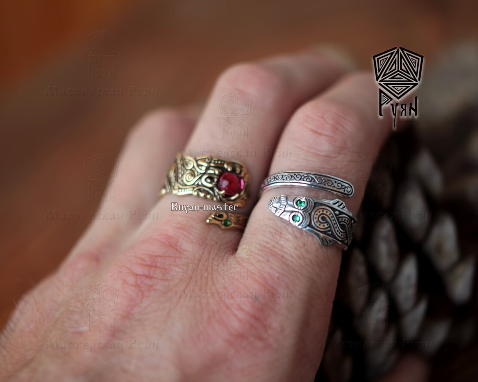 Loki ring. Viking ring. Loki salmon ring. Norse ring | Etsy