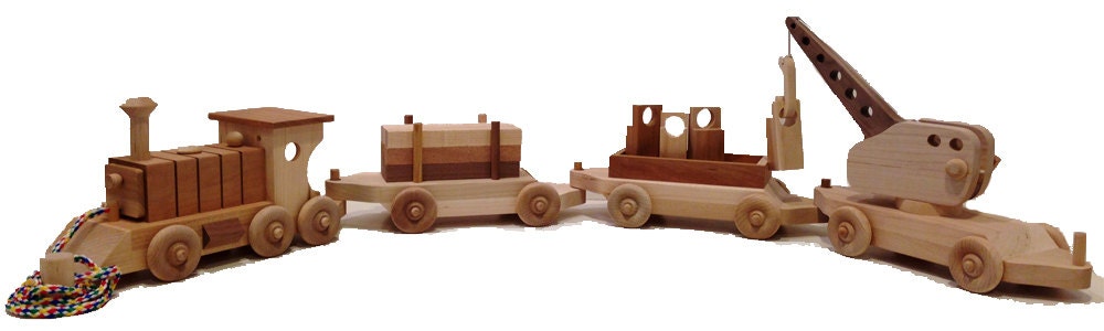 Wooden Toy Work Train - Etsy