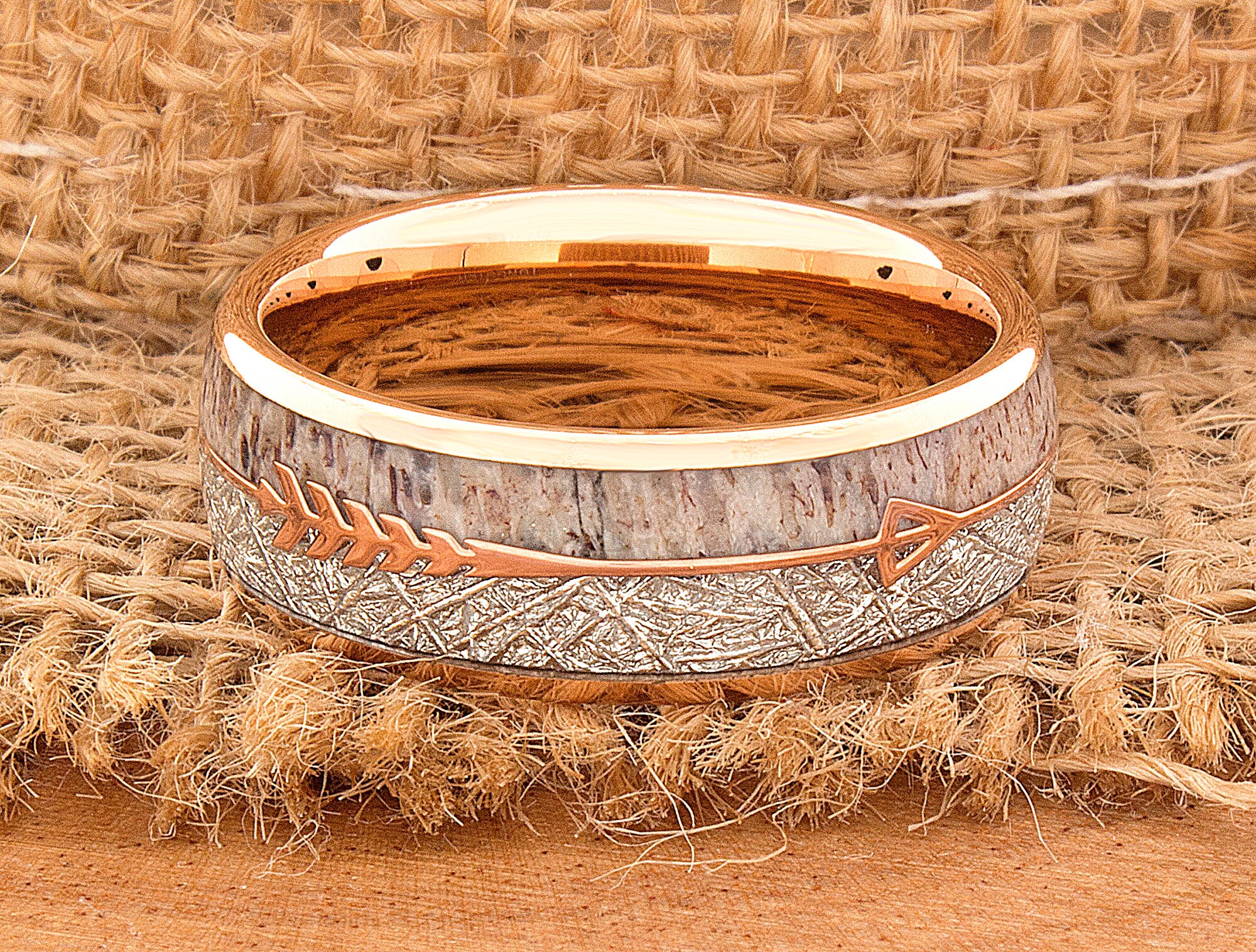 Tungsten Ring Tungsten Wedding Ring Meteorite Deer Antler | Etsy