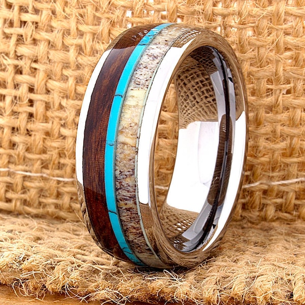 Wood Inlay Ring - Etsy