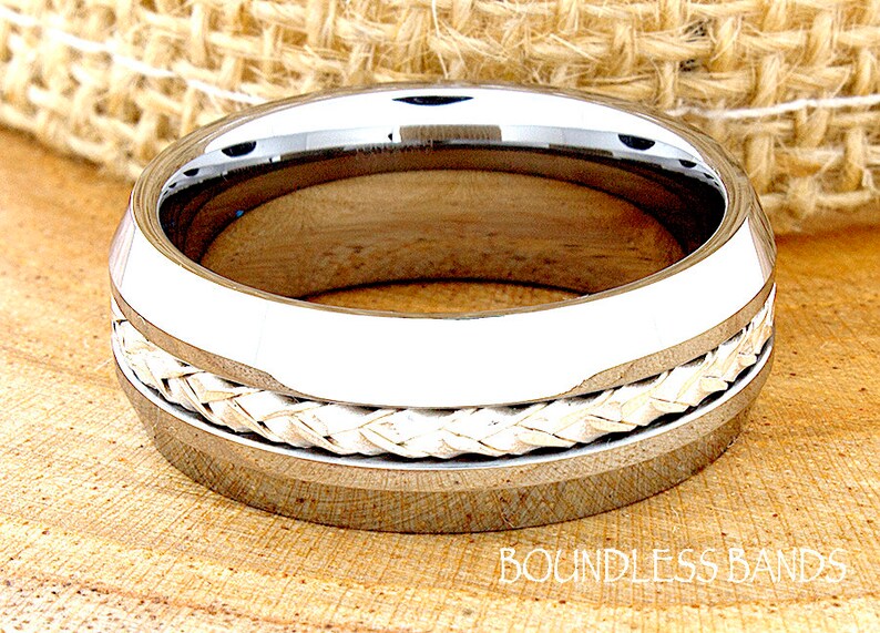 Braided Tungsten Men's Tungsten Ring Tungsten Ring - Etsy