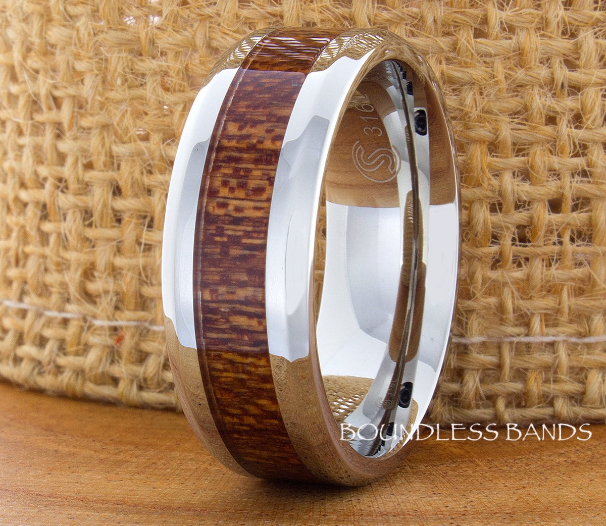 Wood Tungsten Ring Wood Inlay Wedding Band 8mm Tungsten Band | Etsy
