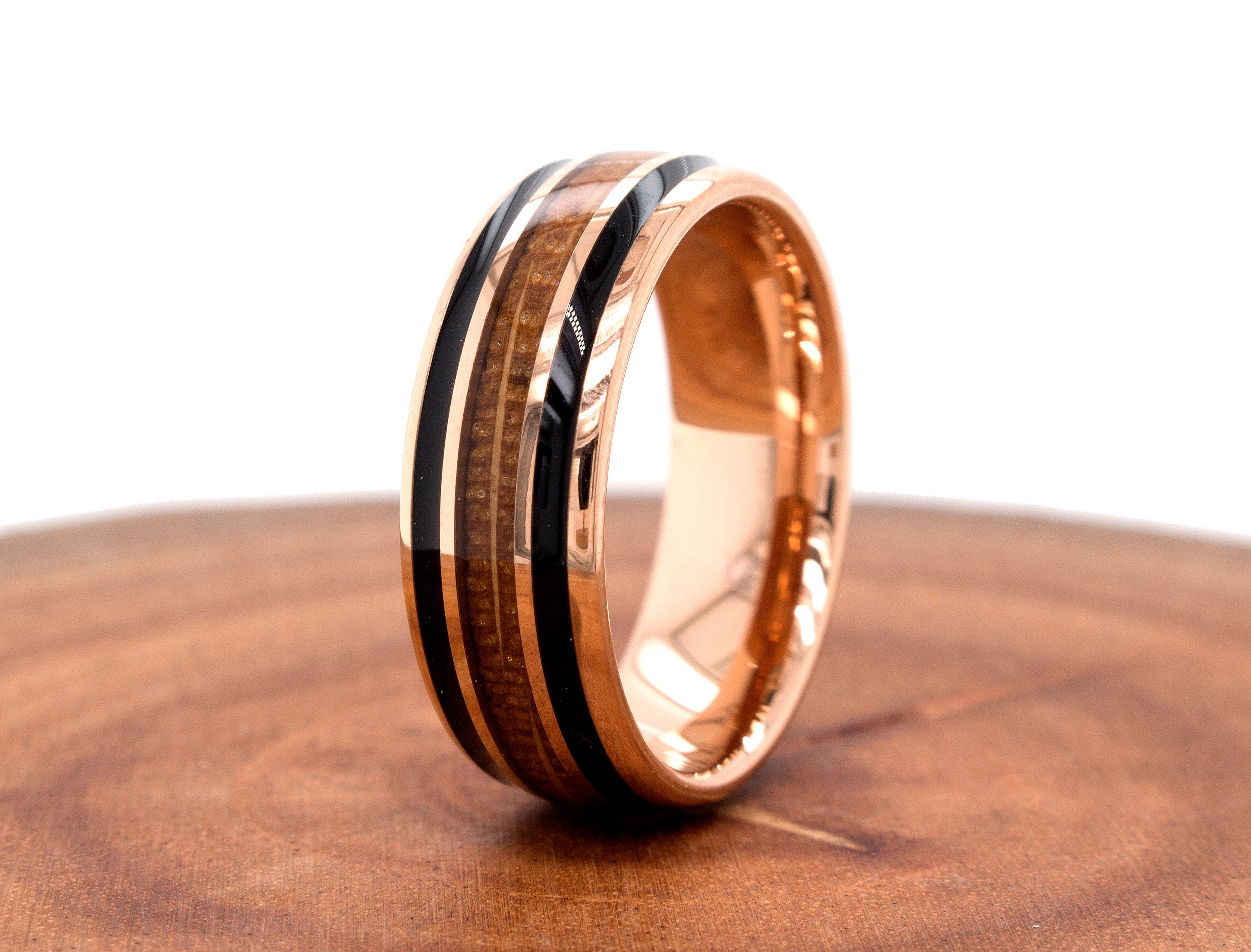 Tungsten Ring 8mm Wood Inlay Ring Tungsten Bands Mens Wood | Etsy
