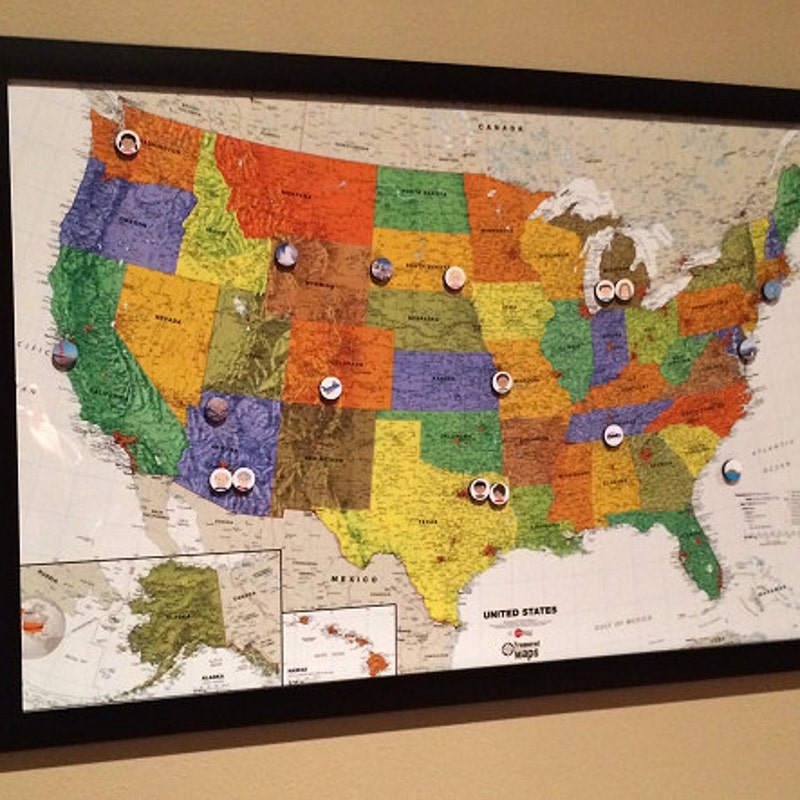 Framed Usa Map Magnetic - Etsy