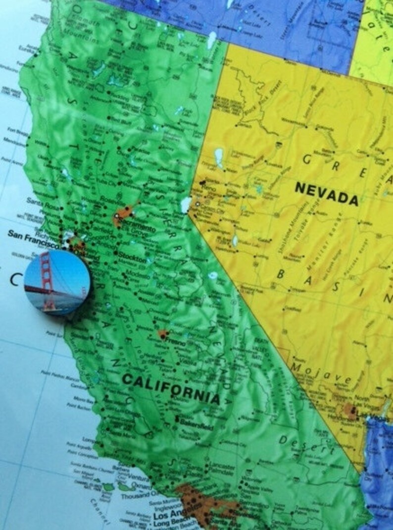 Treasured Maps: Framed Magnet Map of the USA With "places to Go, People ...