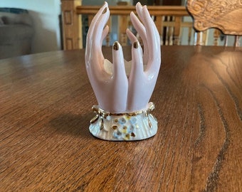 Vintage Porcelain Gloved Hand Vase With Roses MIJ Made in Japan - Etsy