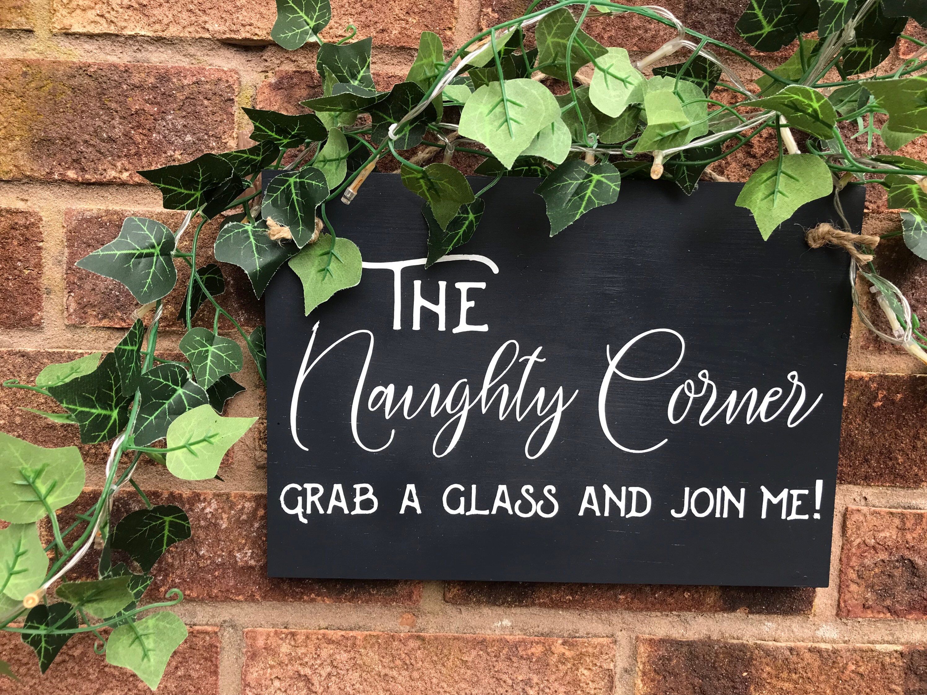 The Naughty Corner Garden Sign, Quirky Bar Sign, Present for Friends ...