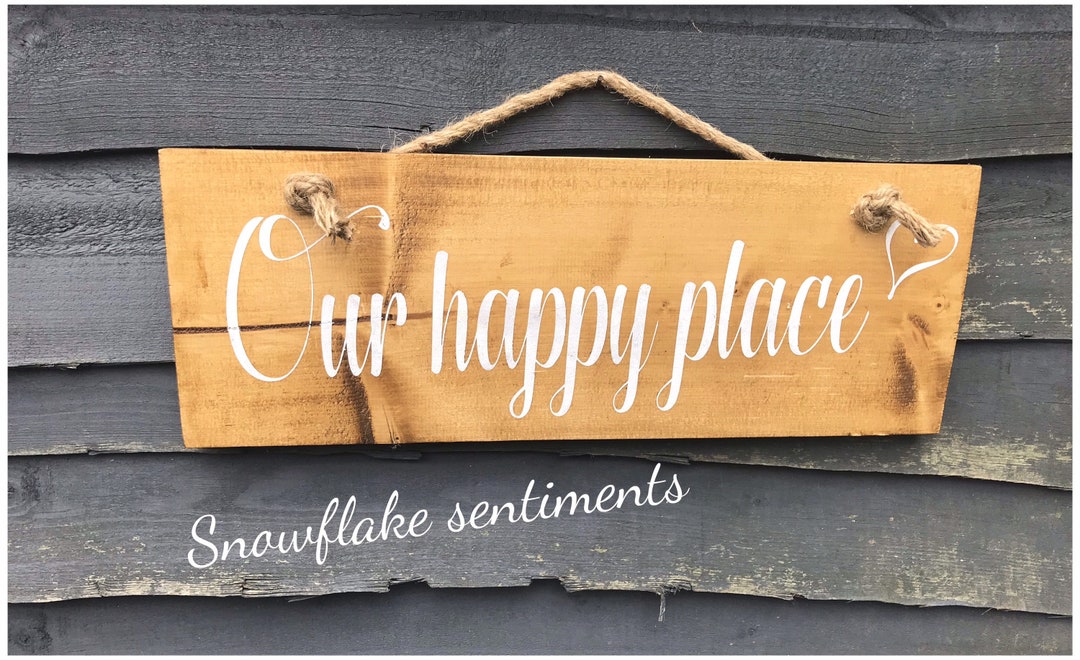 My Happy Place, Garden Sign, New Home Gift , Love Your Garden, Wooden ...