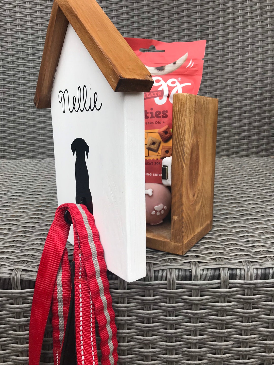 Dog Lead Hanger, Pet Storage Box, Puppy Gift, Treat Storage ...