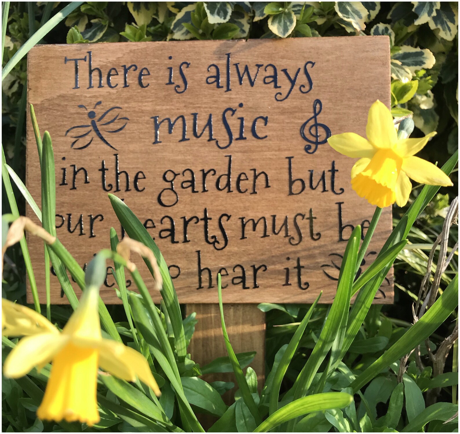 Wildflower Garden Sign, Music in the Garden Sign, Rustic Garden Decor ...
