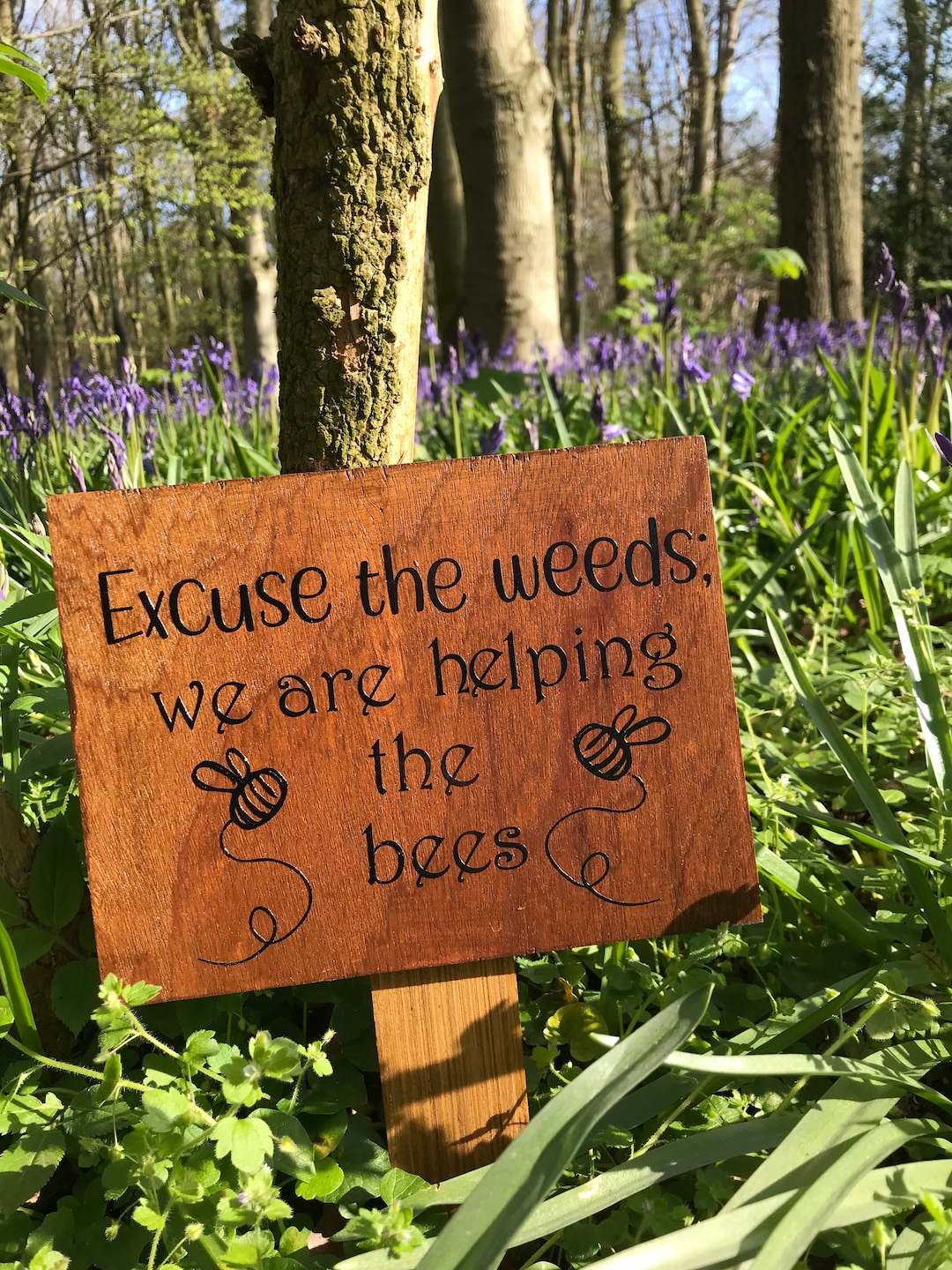 Garden Decor, Excuse the Weeds We Are Helping the Bees, Love Your ...
