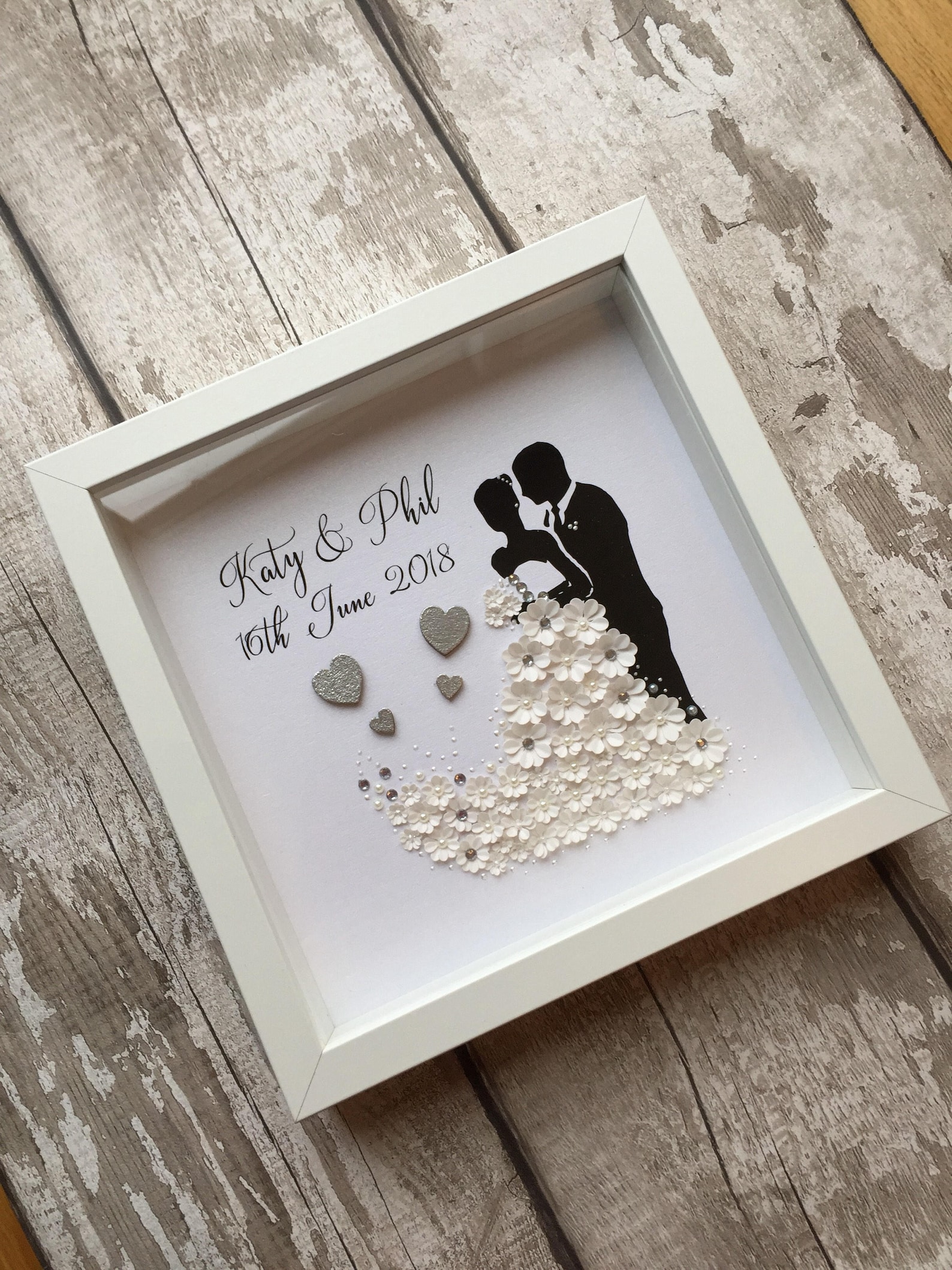Personalised Wedding Gift, Wedding Couple Frame, Bride and Groom ...