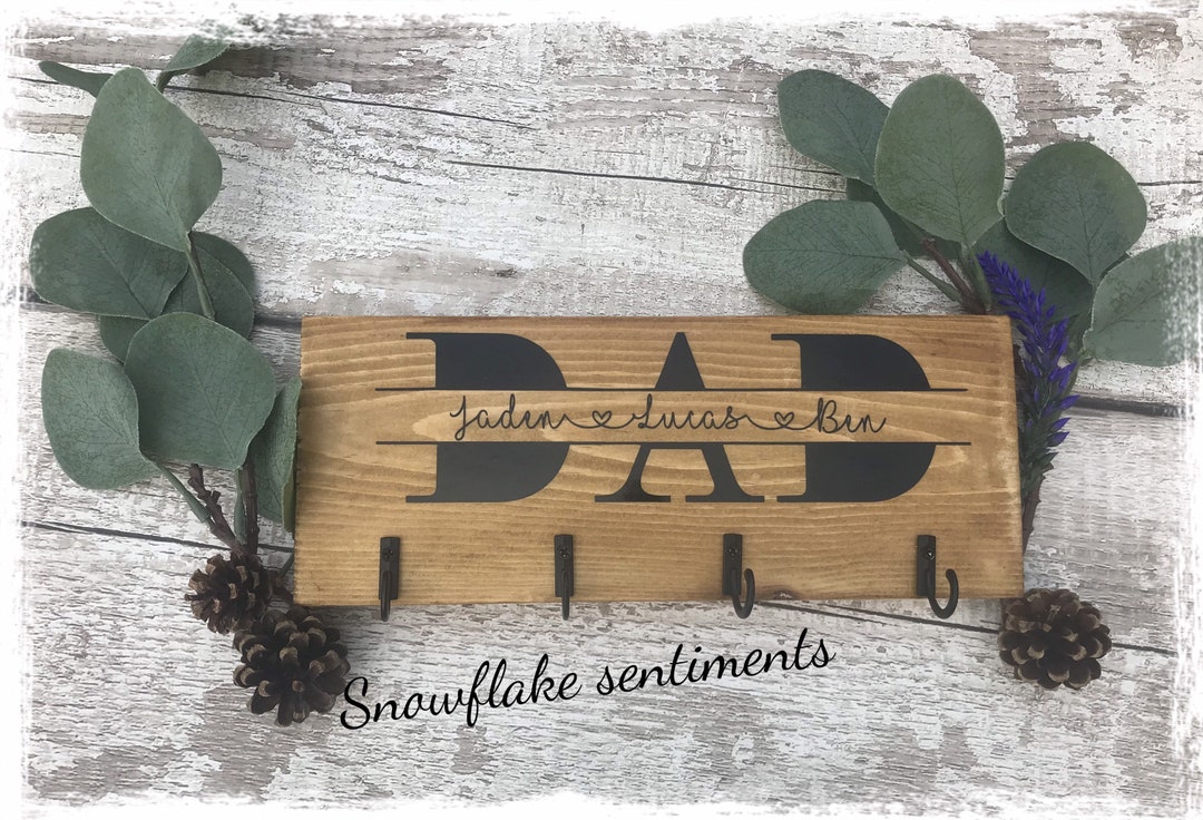 Personalised Key Holder, Gifts From the Kids, Dad Gift, Key Hooks With ...