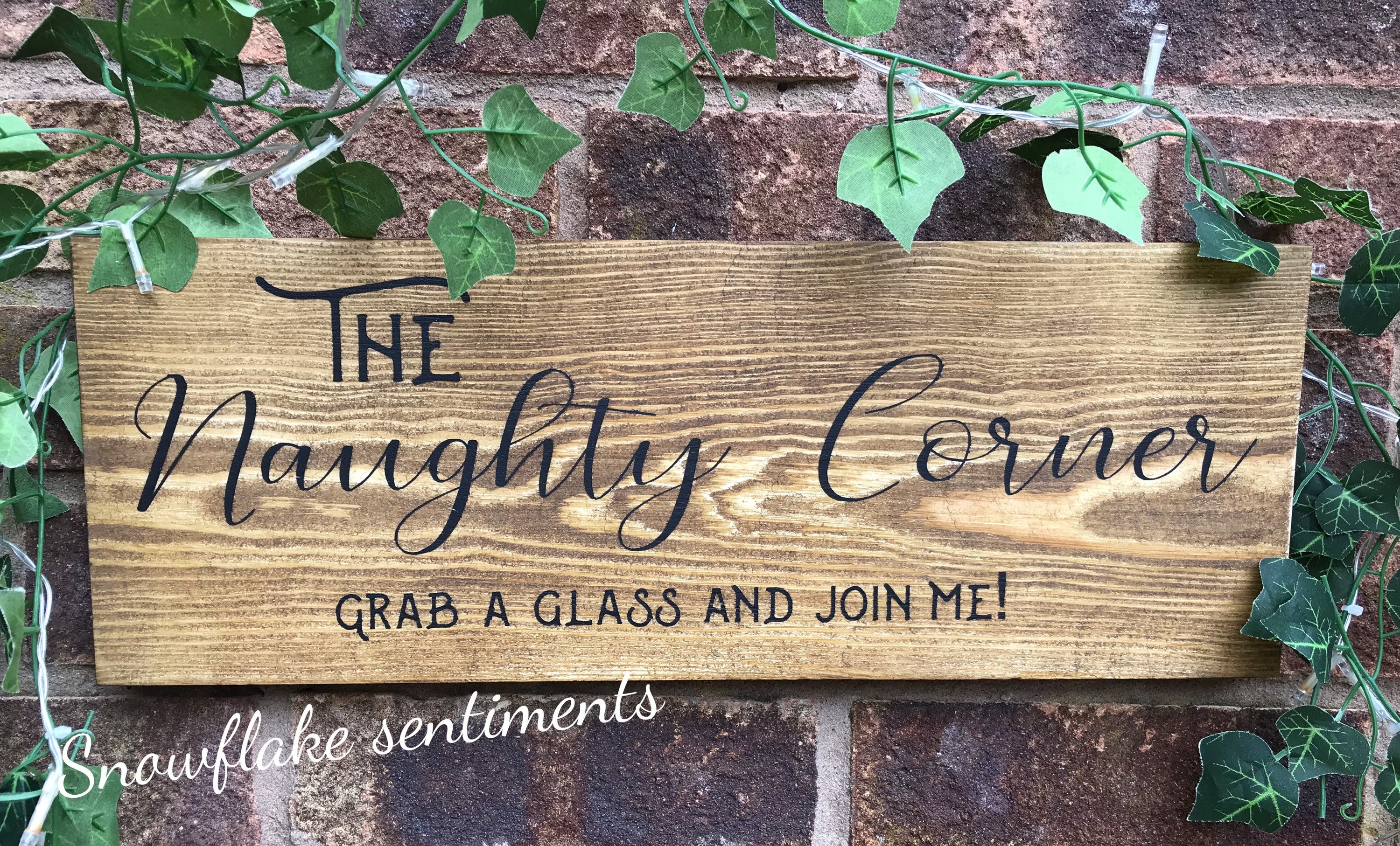 The Naughty Corner Garden Sign Quirky Bar Sign Present for - Etsy UK