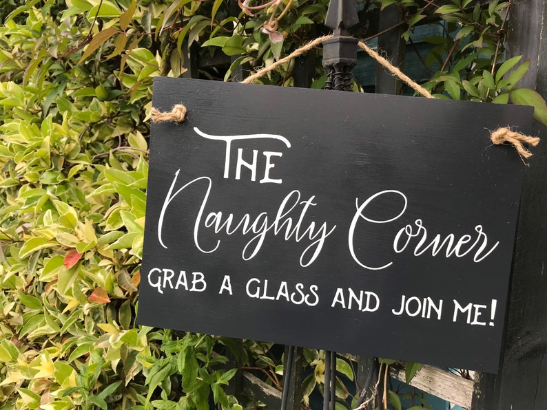 The Naughty Corner Garden Sign, Quirky Bar Sign, Present for Friends ...