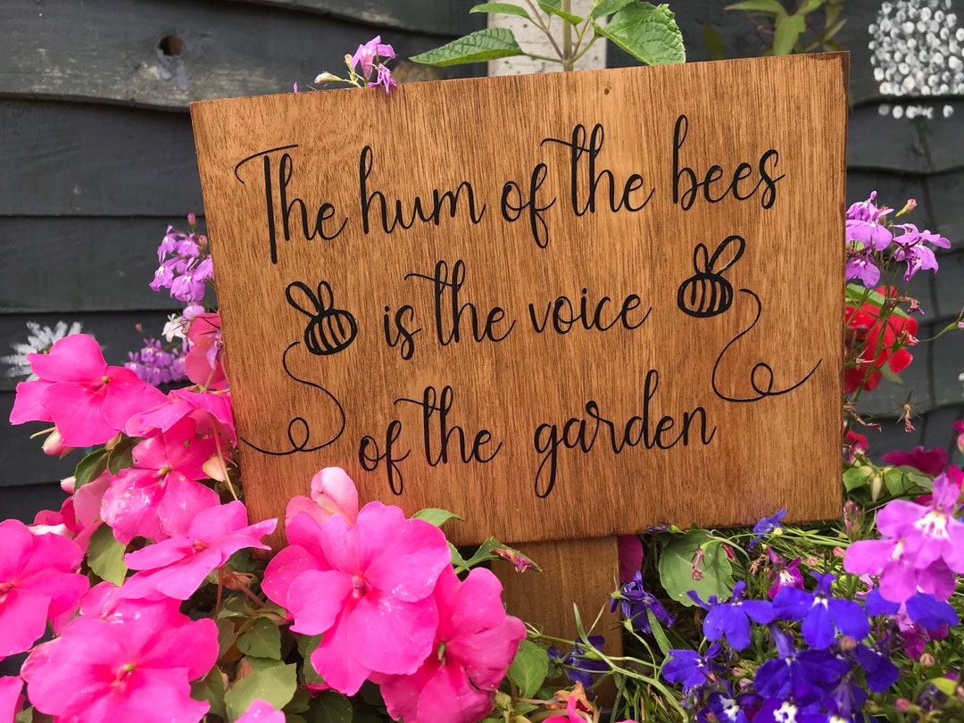 Wildflower Garden Sign, Save the Bees, Rustic Garden Sign, Planter ...