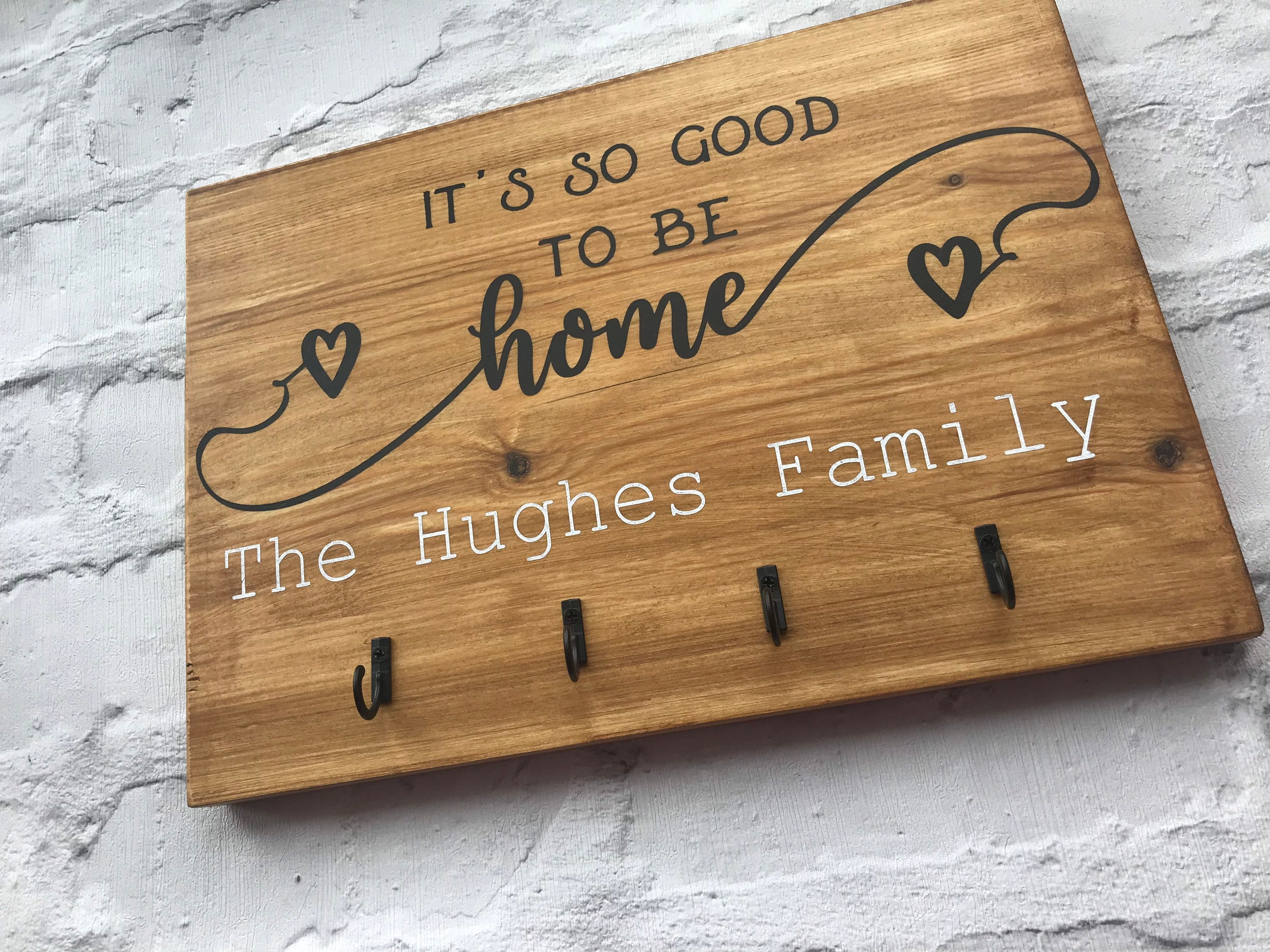 Family Key Holder Personalised House Key Hooks Its so Good - Etsy UK