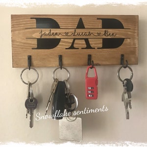 Personalised Key Holder, Gifts From the Kids, Dad Gift, Key Hooks With ...