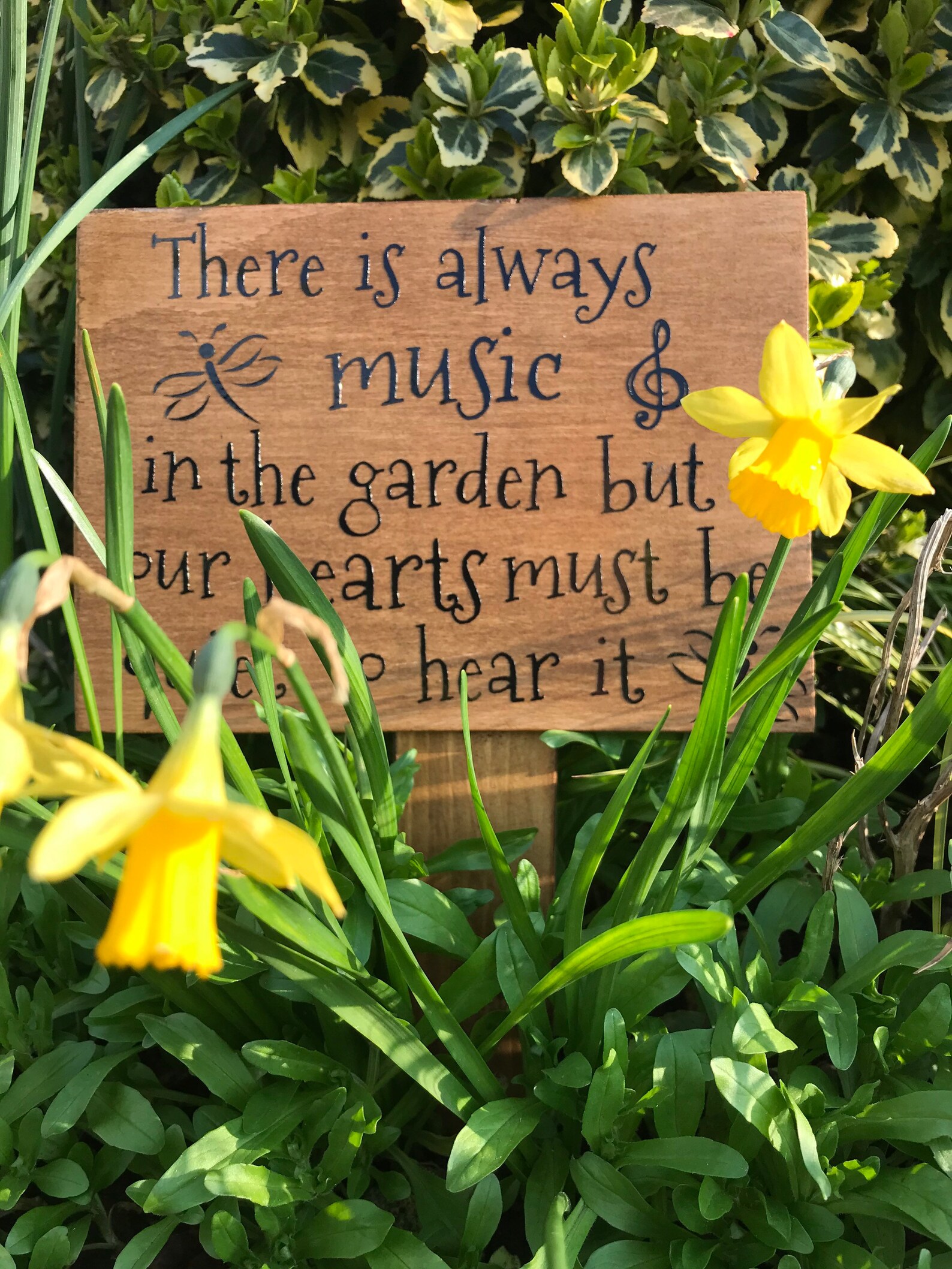 Wildflower Garden Sign, Music in the Garden Sign, Rustic Garden Decor ...