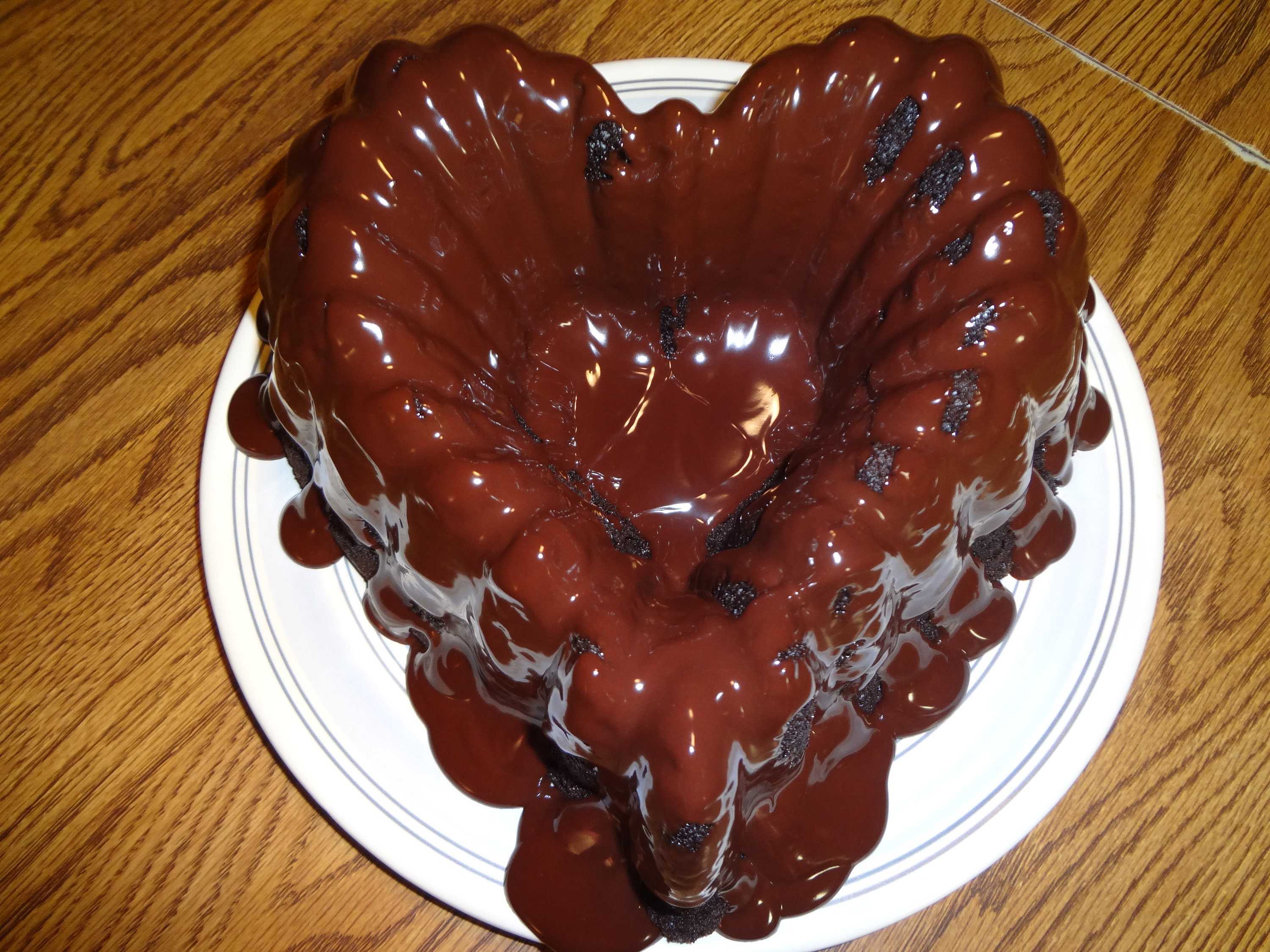 Light and Moist Homemade Double Chocolate Bundt Cake With Ganache Glaze ...