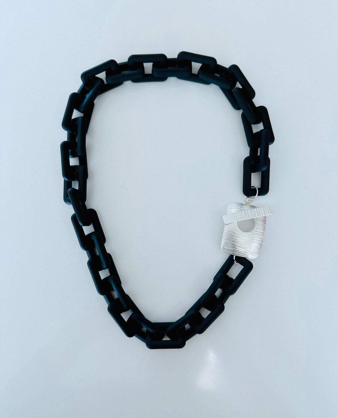 Matte Black Chain Necklace - Etsy