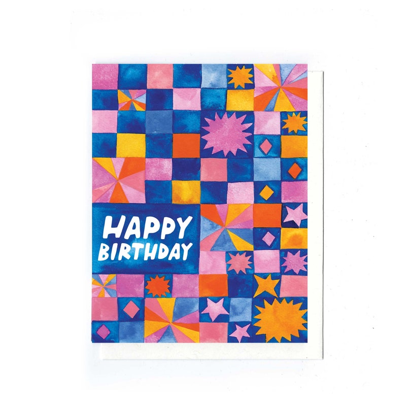 Happy Birthday Quilt Card - Birthday Card Recycled Birthday Card ...