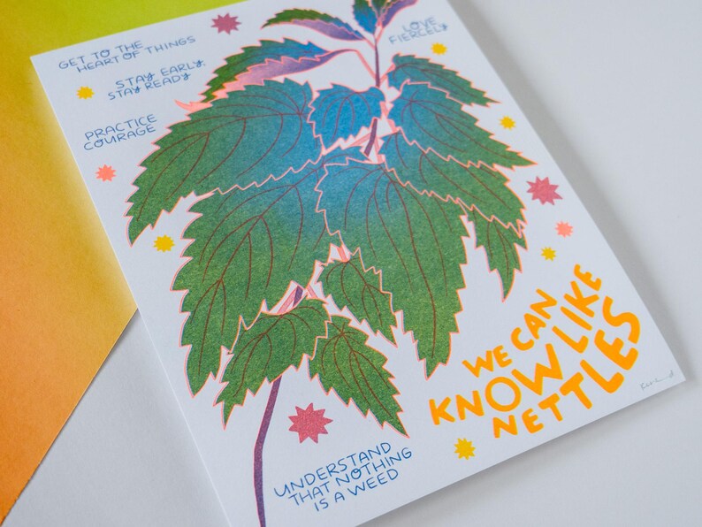 We Can Know Like Nettles -- Risograph Art Print - Etsy