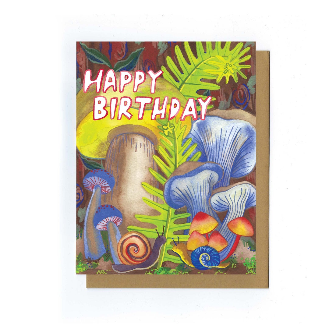 Mushroom Birthday Card - Forest Floor Birthday Card Forest Card ...