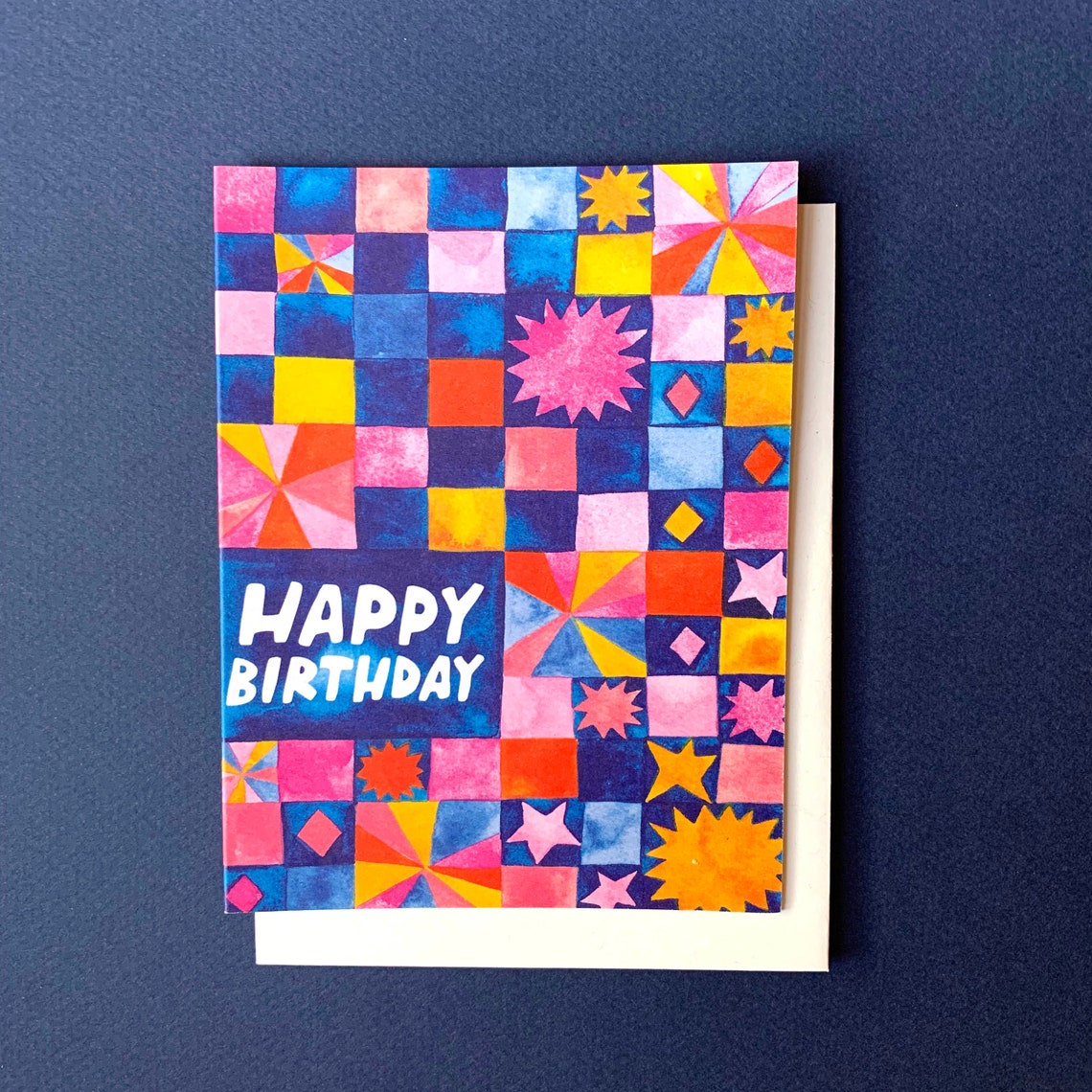 Happy Birthday Quilt Card Birthday Card Recycled Birthday - Etsy