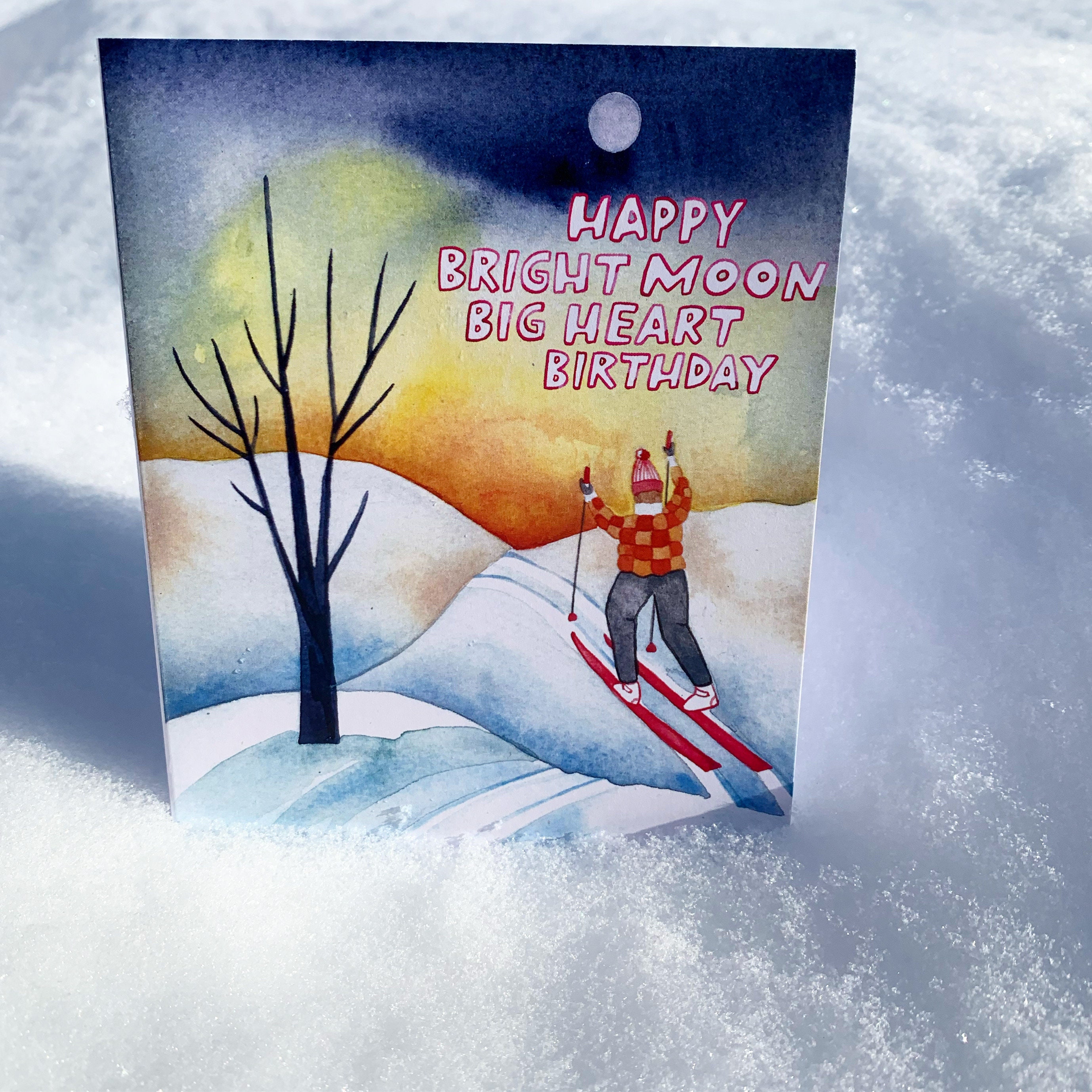 Skiing With Happy Birthday Wishes