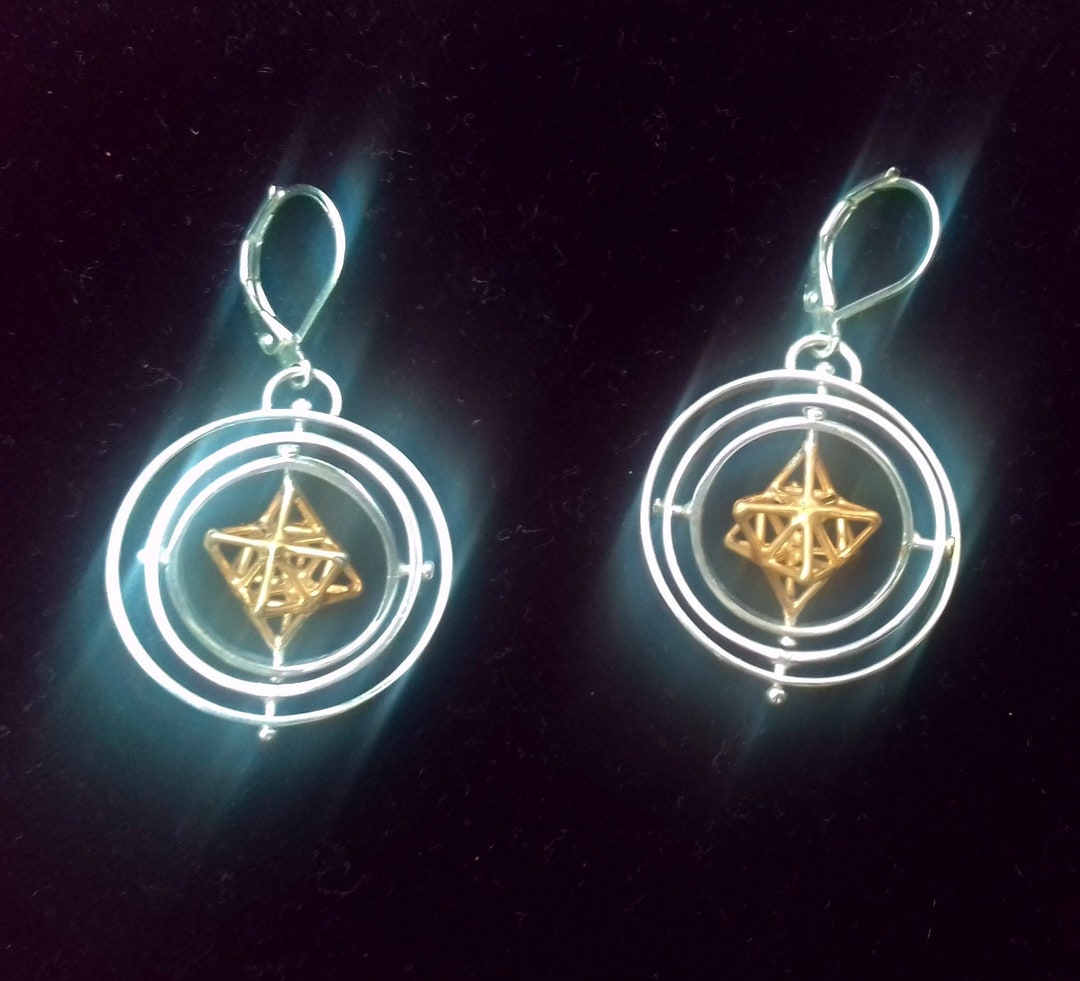 Merkaba 3D SPIN Earrings ~ Star Tetrahedron Jewelry - Etsy