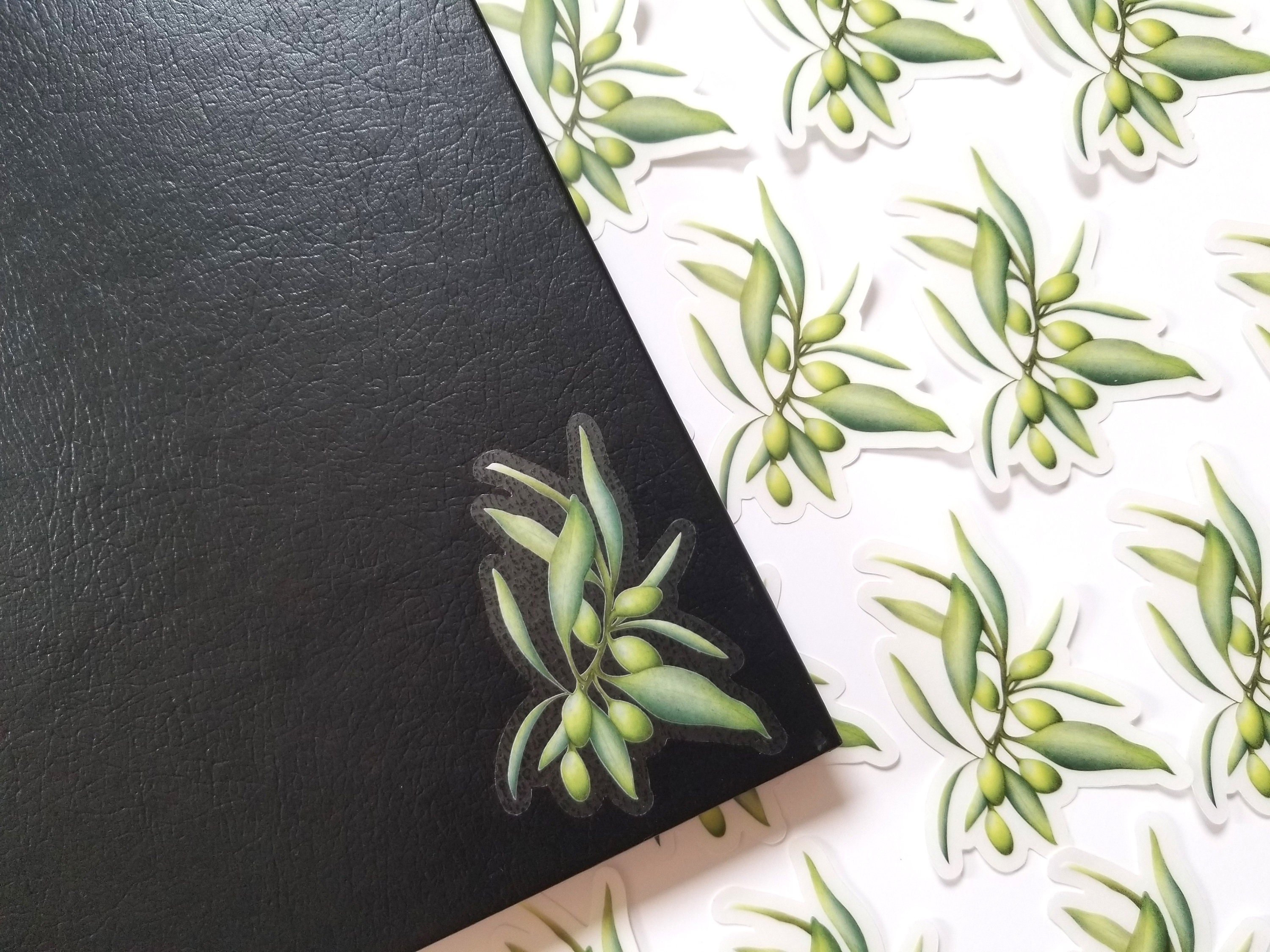 Olive Tree Branch CLEAR Vinyl Sticker, Olive Illustration, Nature ...