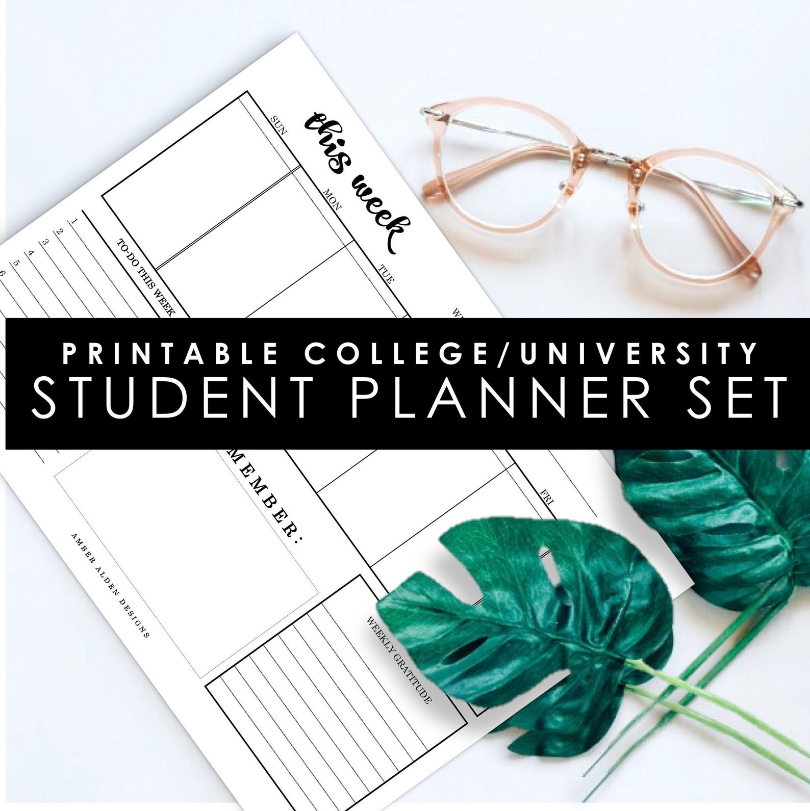 Student Planner Set - Printable University/college Student Organizer ...