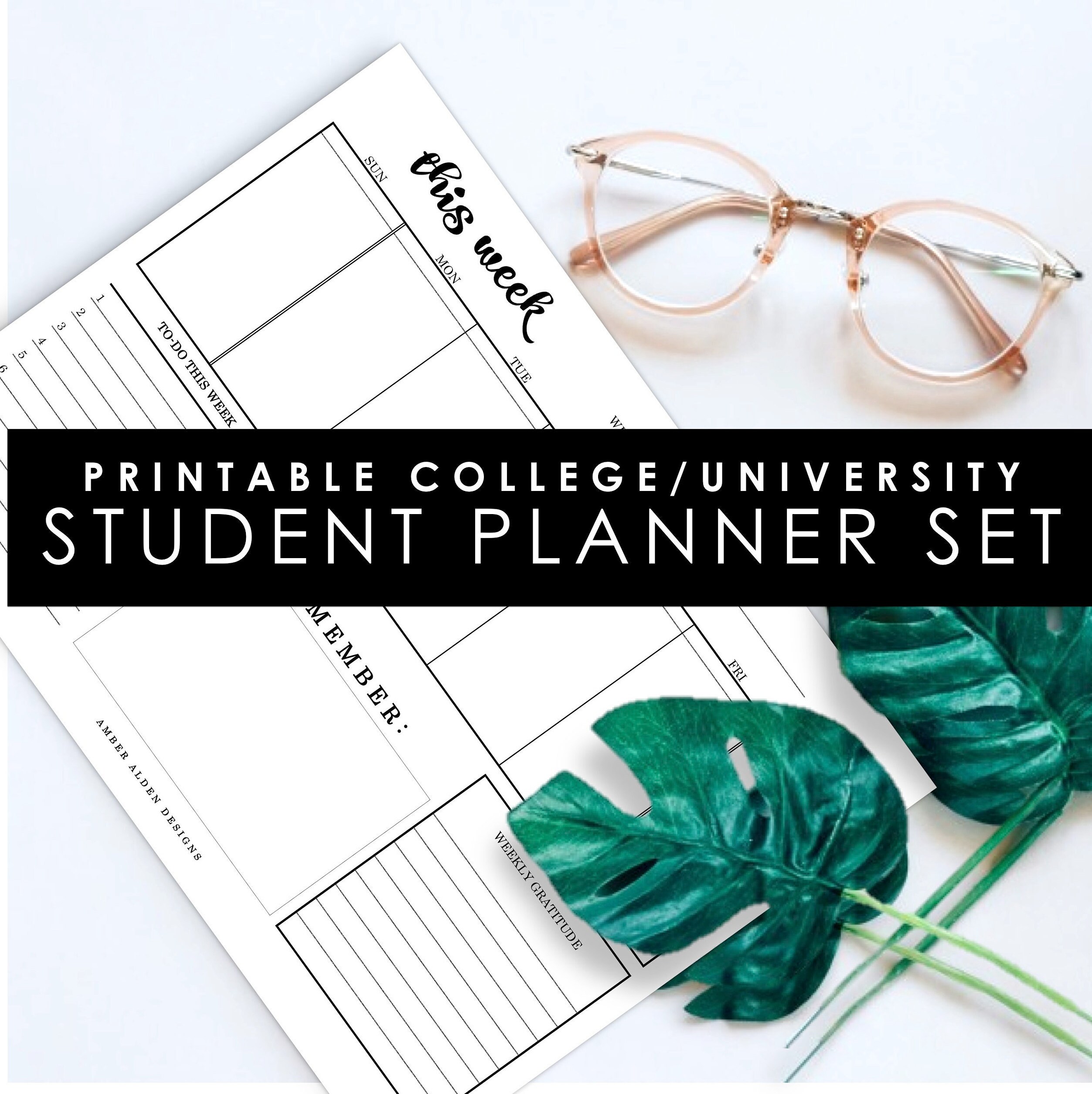 Student Planner Set - Printable University/college Student Organizer ...