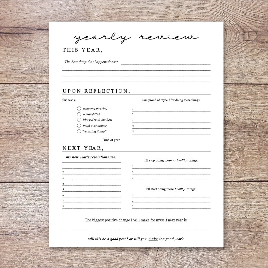 Daily Positivity Reflection Printable - Instant Download With Daily ...