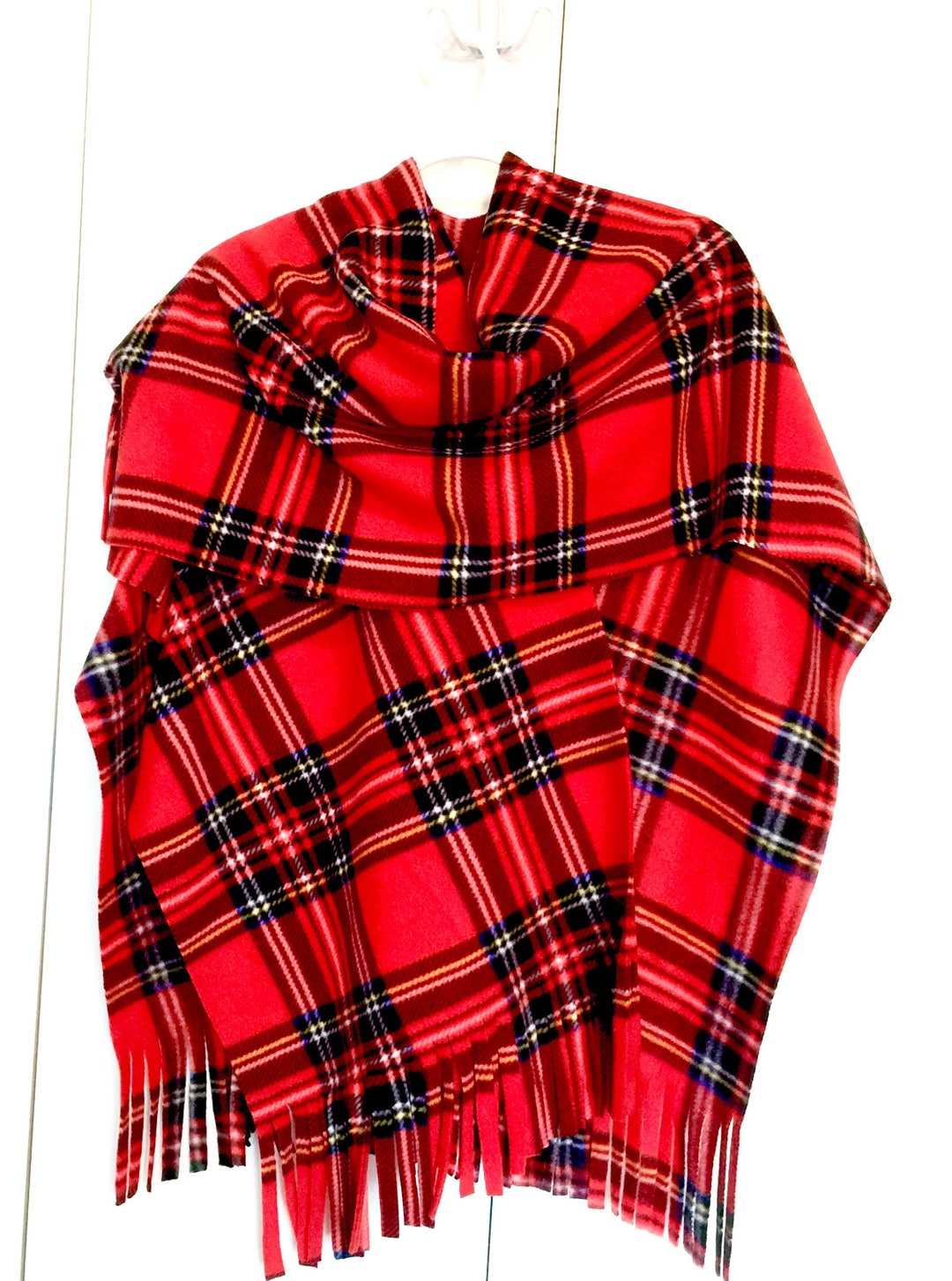 Red Tartan Classic Plaid Ladies Ruana Wrap one Size Fits All - Etsy