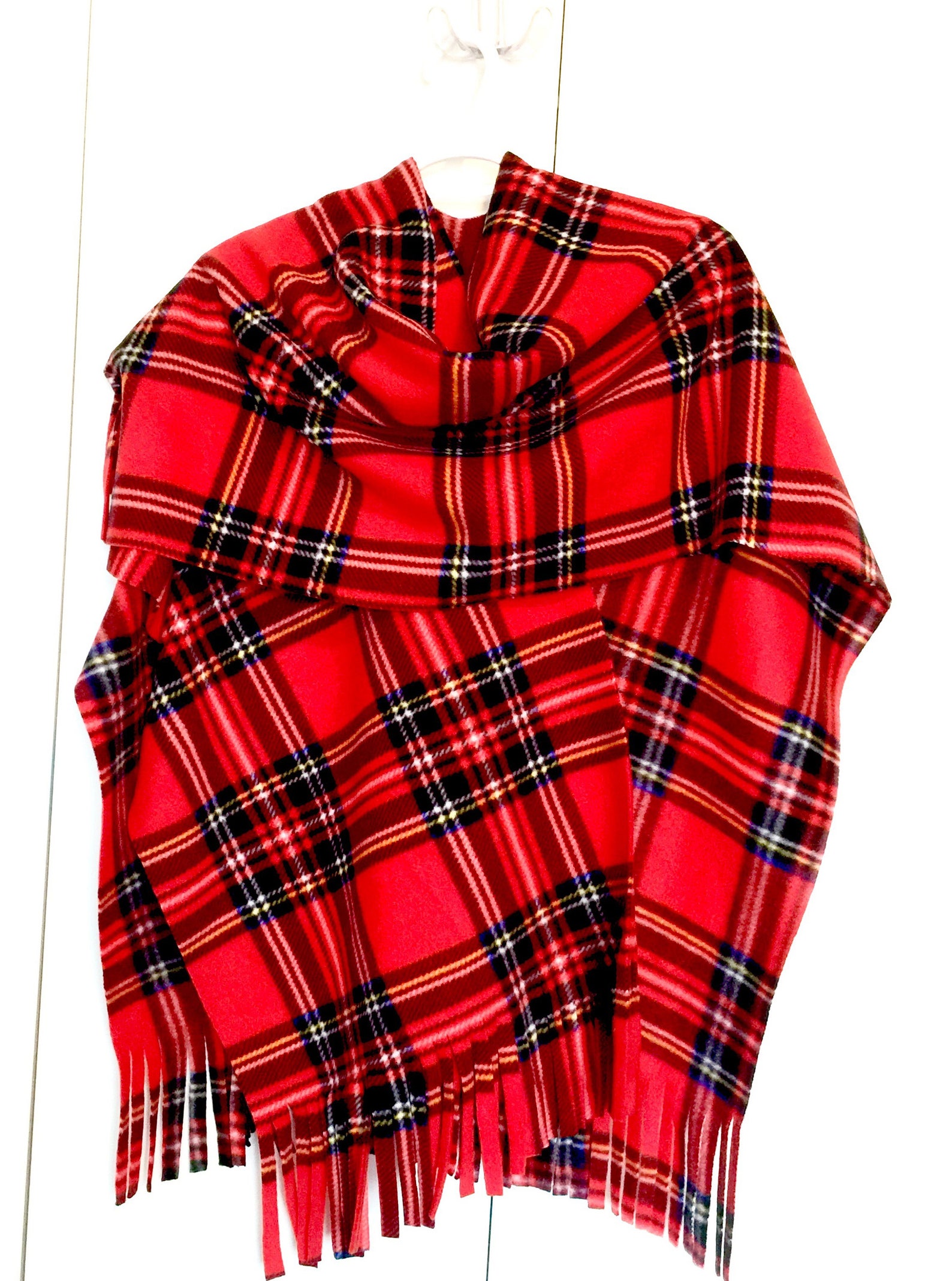Red Tartan Classic Plaid Ladies Ruana Wrap one Size Fits All - Etsy