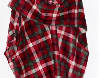 Red Tartan Classic Plaid Ladies Ruana Wrap one Size Fits All | Etsy