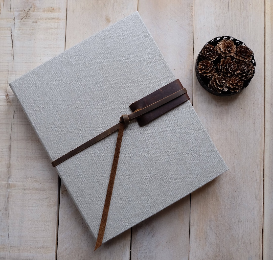 Linen and Leather Watercolor Sketchbook Natural Linen With Leather Tie by Small Oak Studios - Etsy