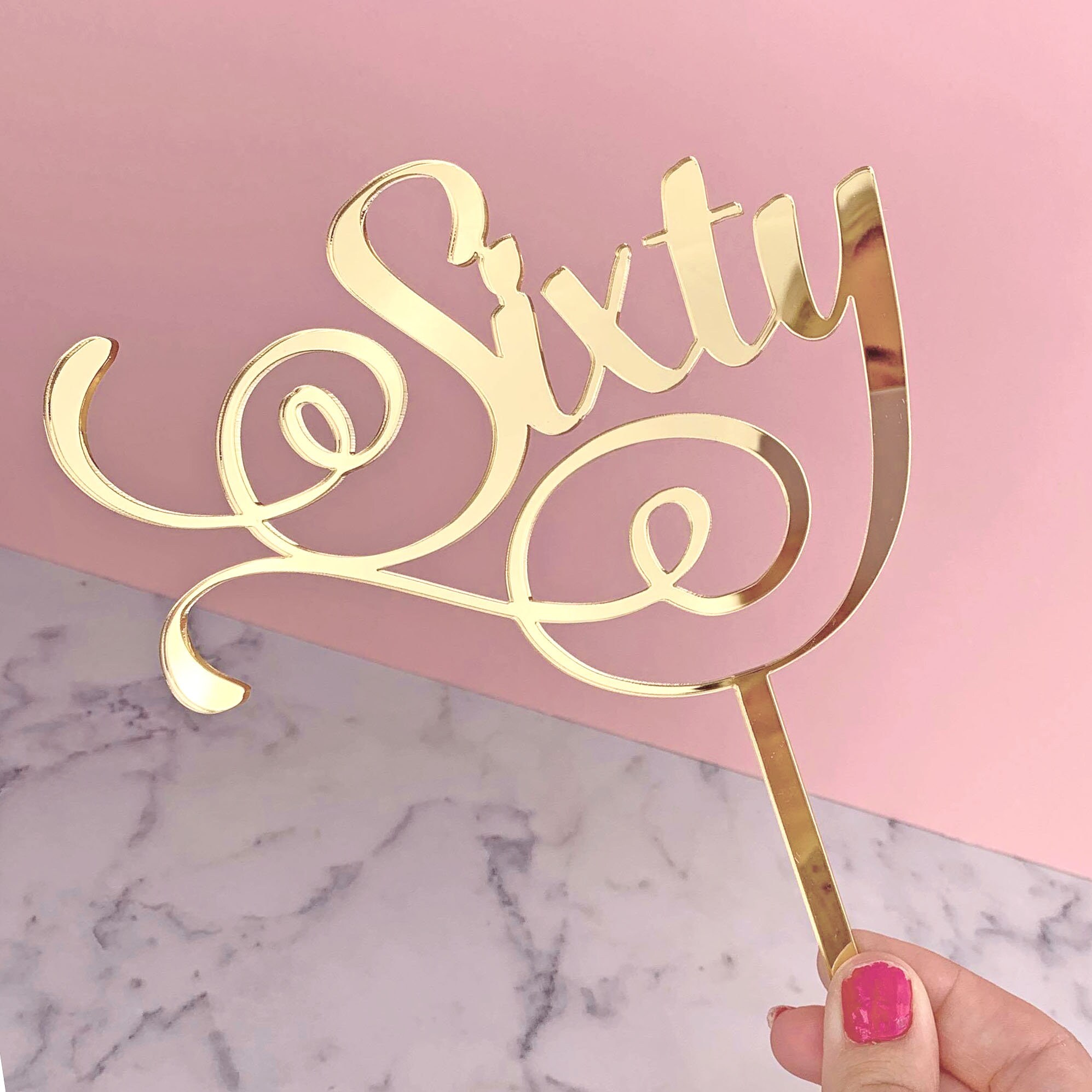 Sixty 60th Birthday Cake Topper - Etsy UK