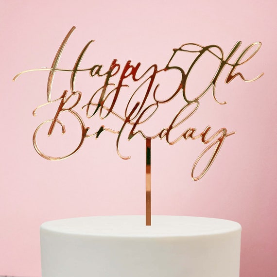 Happy 50th Birthday Cake Topper | Etsy