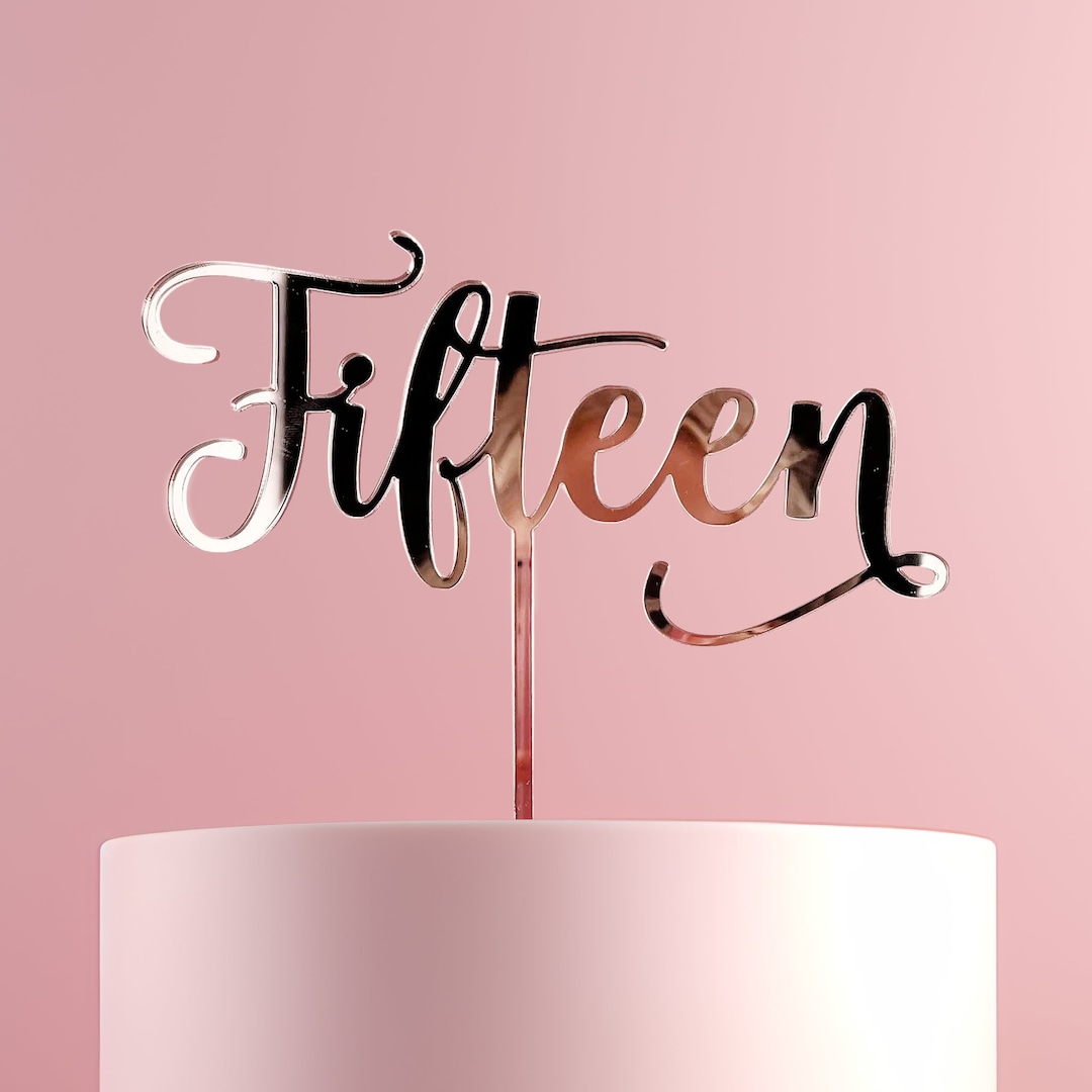 Fifteen 15th Birthday Cake Topper - Etsy