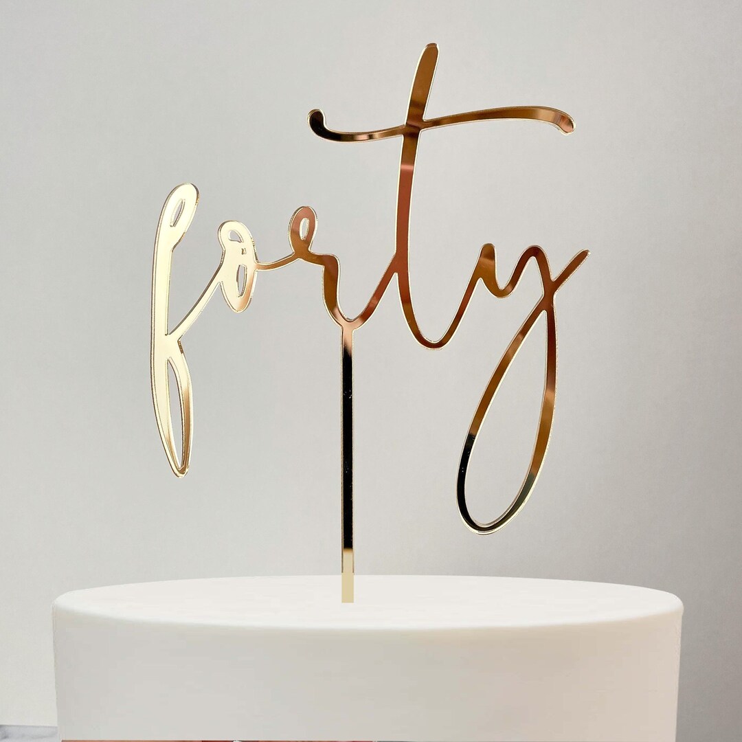 Forty Cake Topper - Etsy