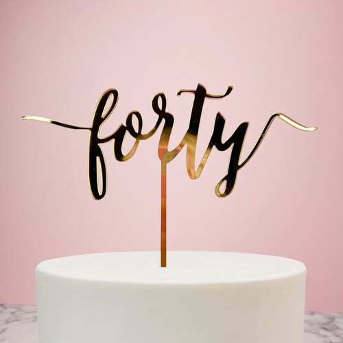 Forty Cake Topper - Etsy
