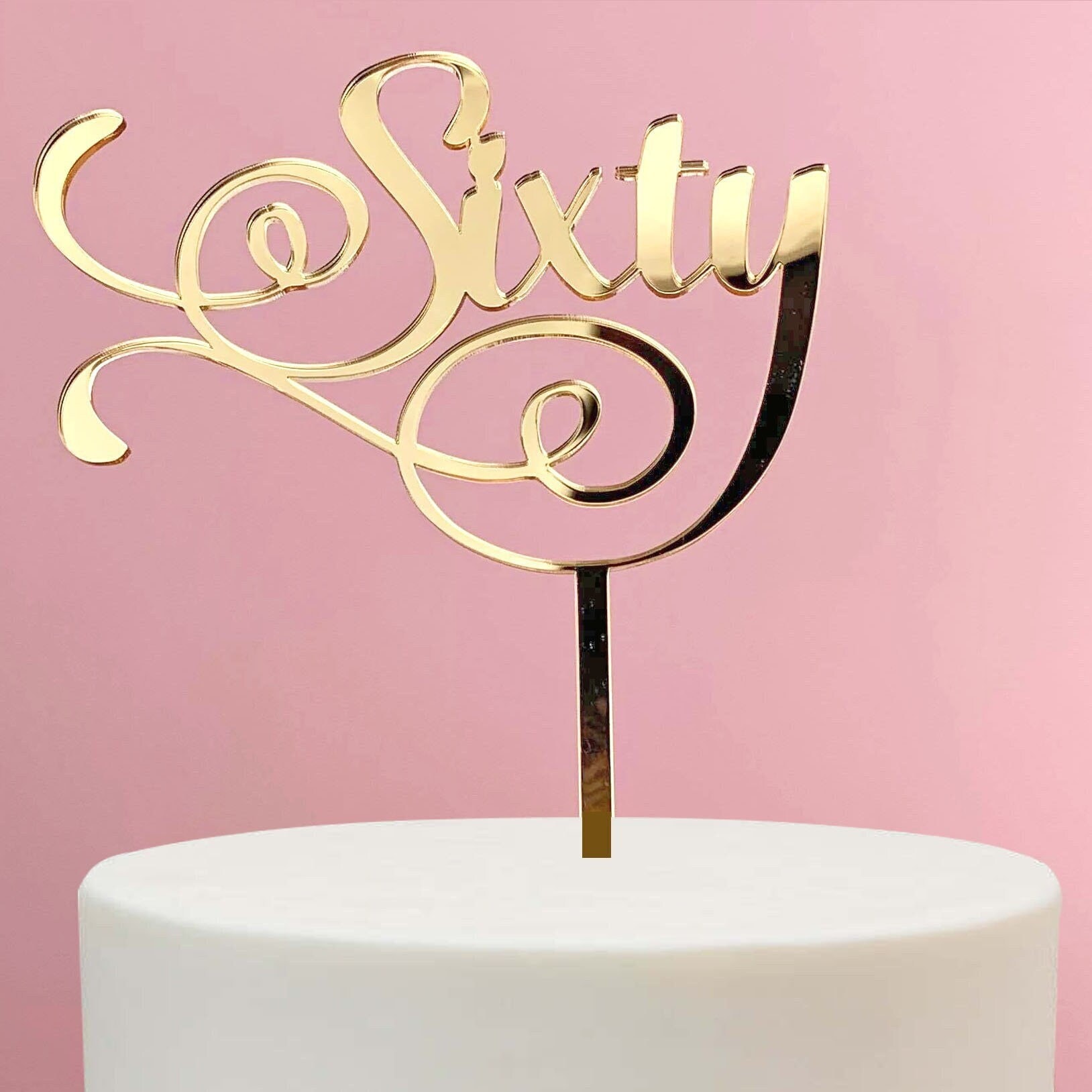 Sixty 60th Birthday Cake Topper - Etsy UK